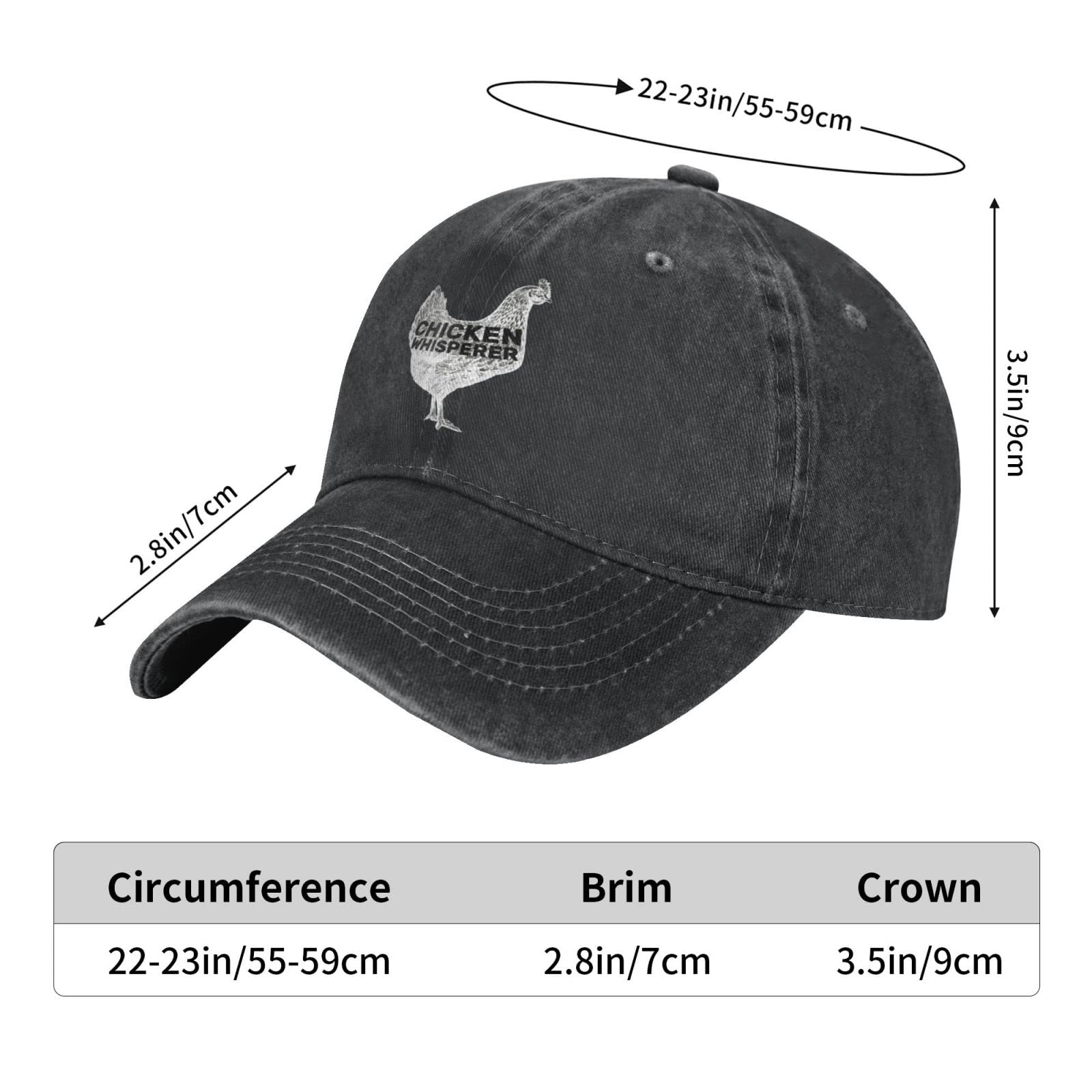 Chicken Whisperer Hats for Men Black Baseball Cap Women Vintage Adjustable Dad Hat Funny Trucker Hat Summer