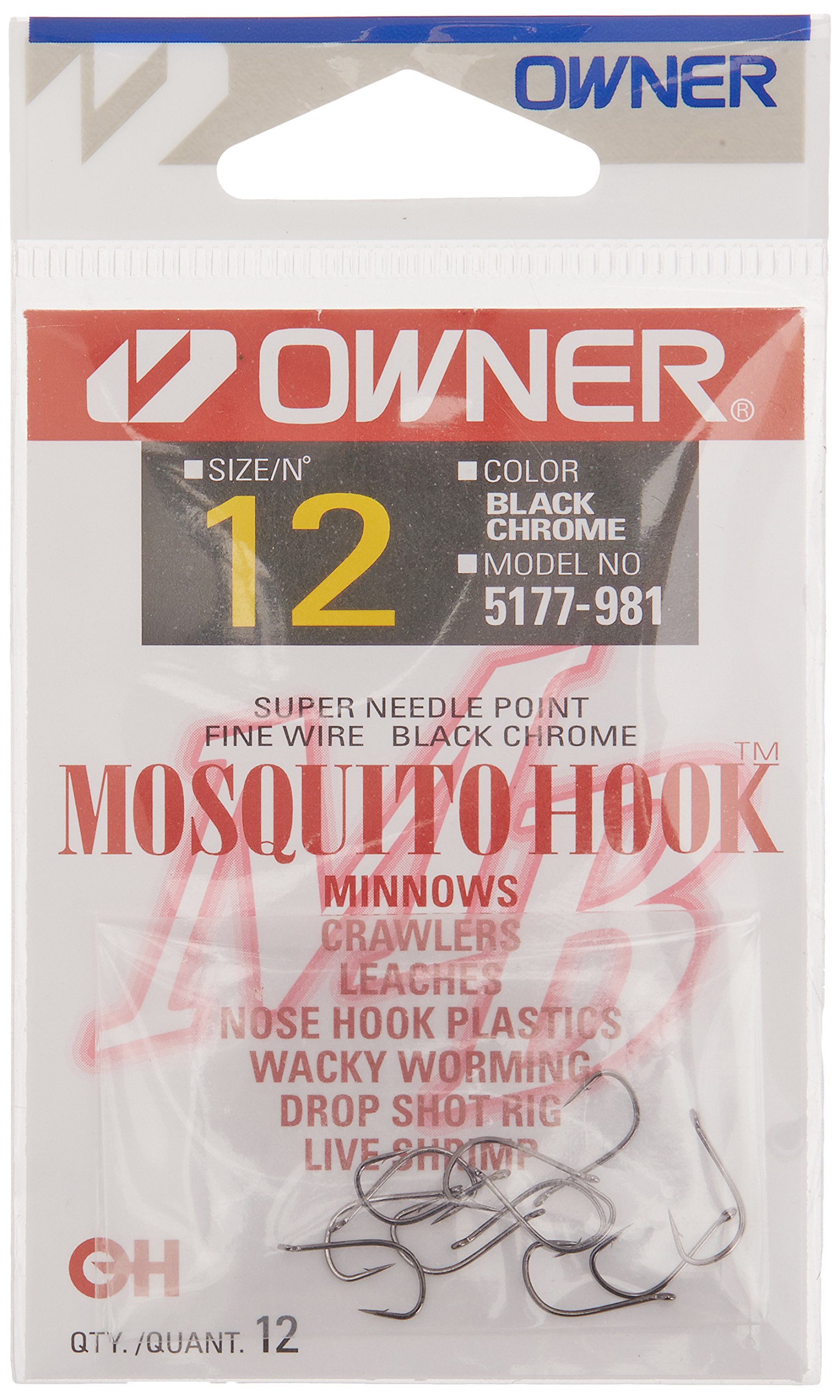 Owner American Mosquito Hook, #14, Chrome, 14 (12 per Pack) (5177-961)