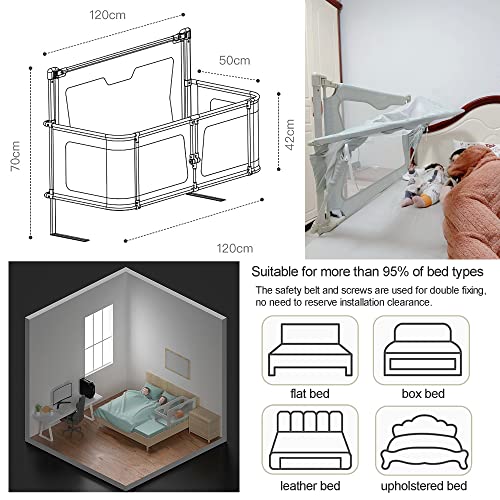 SRDCAIM 3 in 1 Baby Bedside Sleeper, Bed Side Baby Bassinet,Portable Crib,Breathable and Visible mesh Window,Soft Washable Liner Cover and Sturdy Aluminum Alloy,Baby bassinets Bedside Sleeper