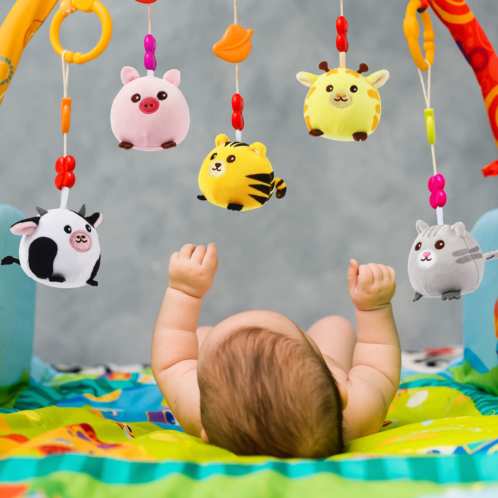 Skylety 9 Pcs Mini Plush Stuffed Animals Bulk 3.15 Inch Cute Soft Decompress Animals Plush Toys for Baby Shower Birthday Party Gifts Classroom Prizes Easter Basket Stuffers (Mixed Animals)