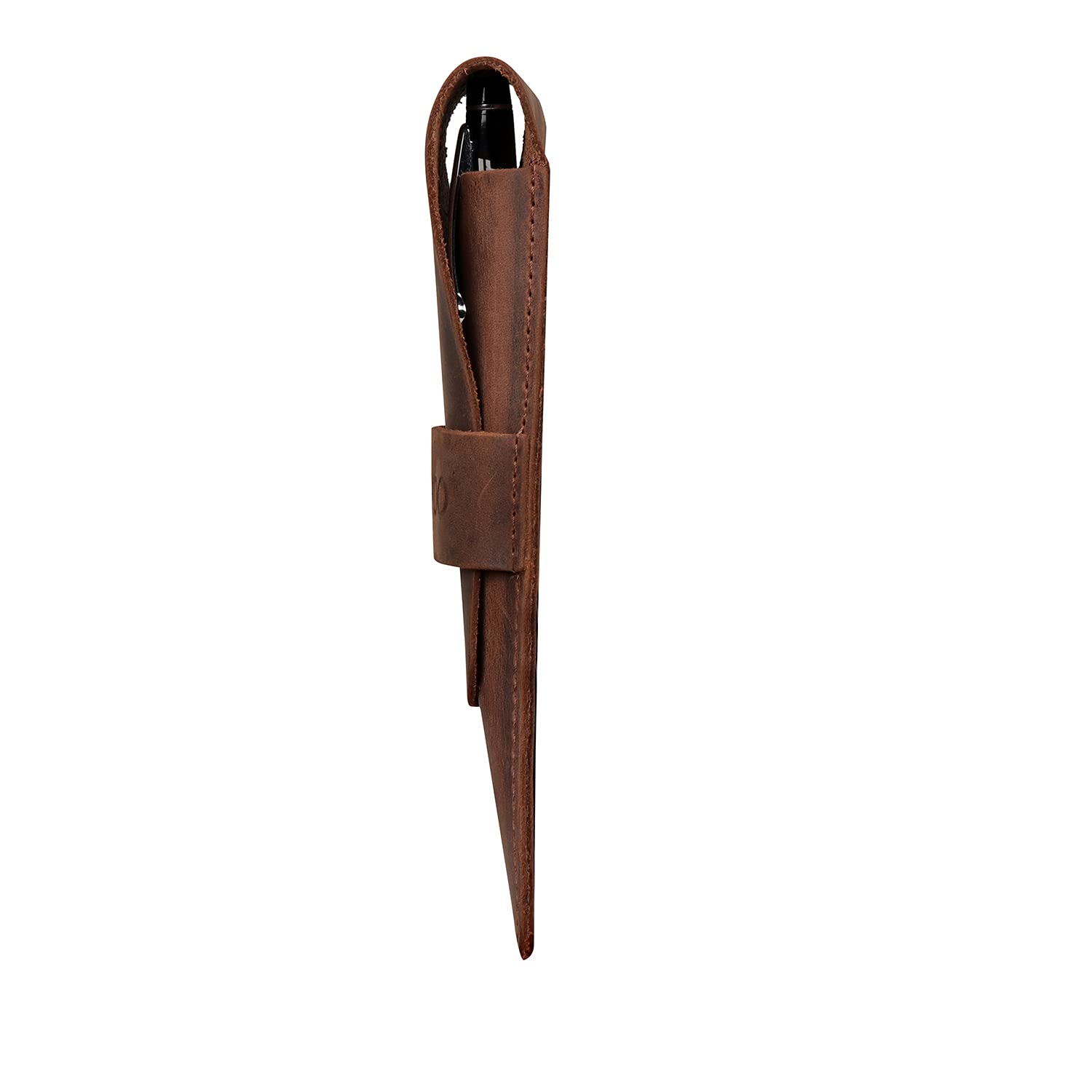 Londo Two compartment Genuine Leather Pen Case with Sleeve Cover - Mink