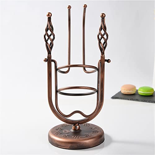 DLOETT Vintage Wrought Iron Hourglass Wine Bottle Rack Decorative Metal Swing Bottle Rack Kitchen Wine Utensils