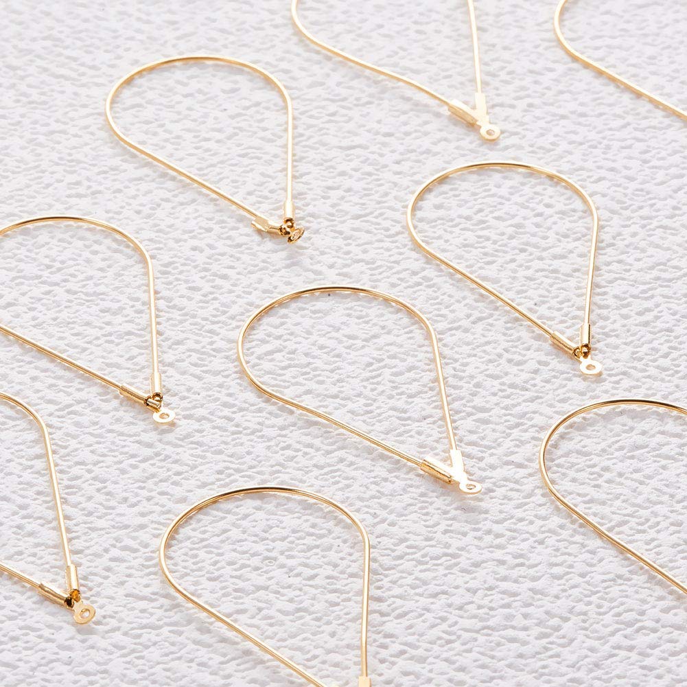 BENECREAT 30 PCS 18K Gold Plated Teardrop Shape Beading Hoop Earrings for Valentine's Day, Anniversaries Gifts and Favors