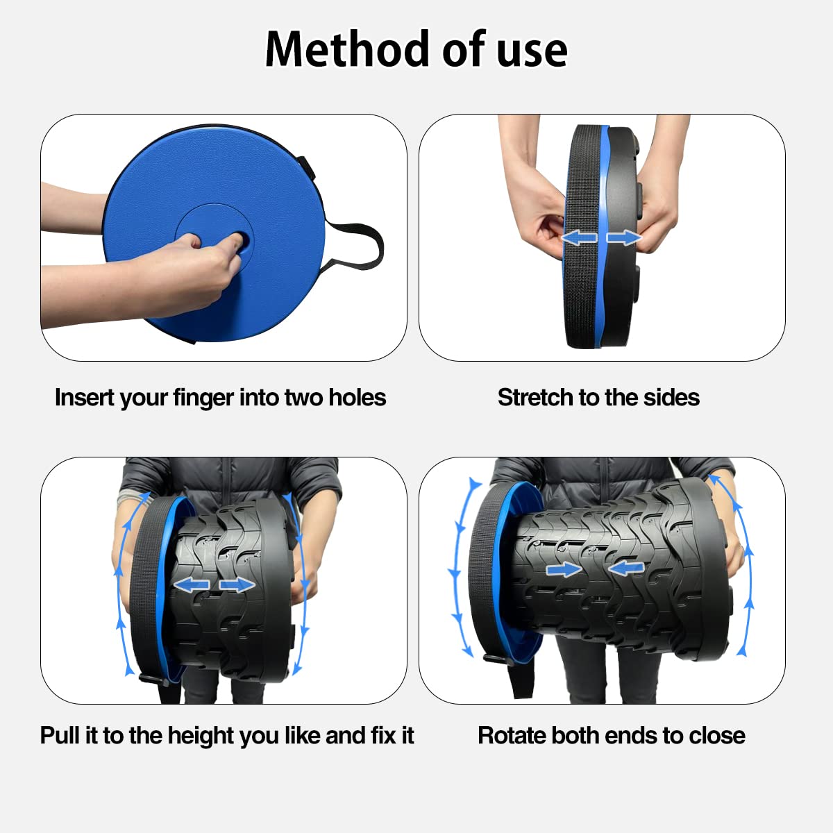 camperig Retractable Folding Stool, Upgraded Portable Telescoping Collapsible Stool for Adults, Lightweight Camping Stool for Fishing, Hiking Tours, BBQ, Parties, Outdoor, Max Load 400lbs (Blue)