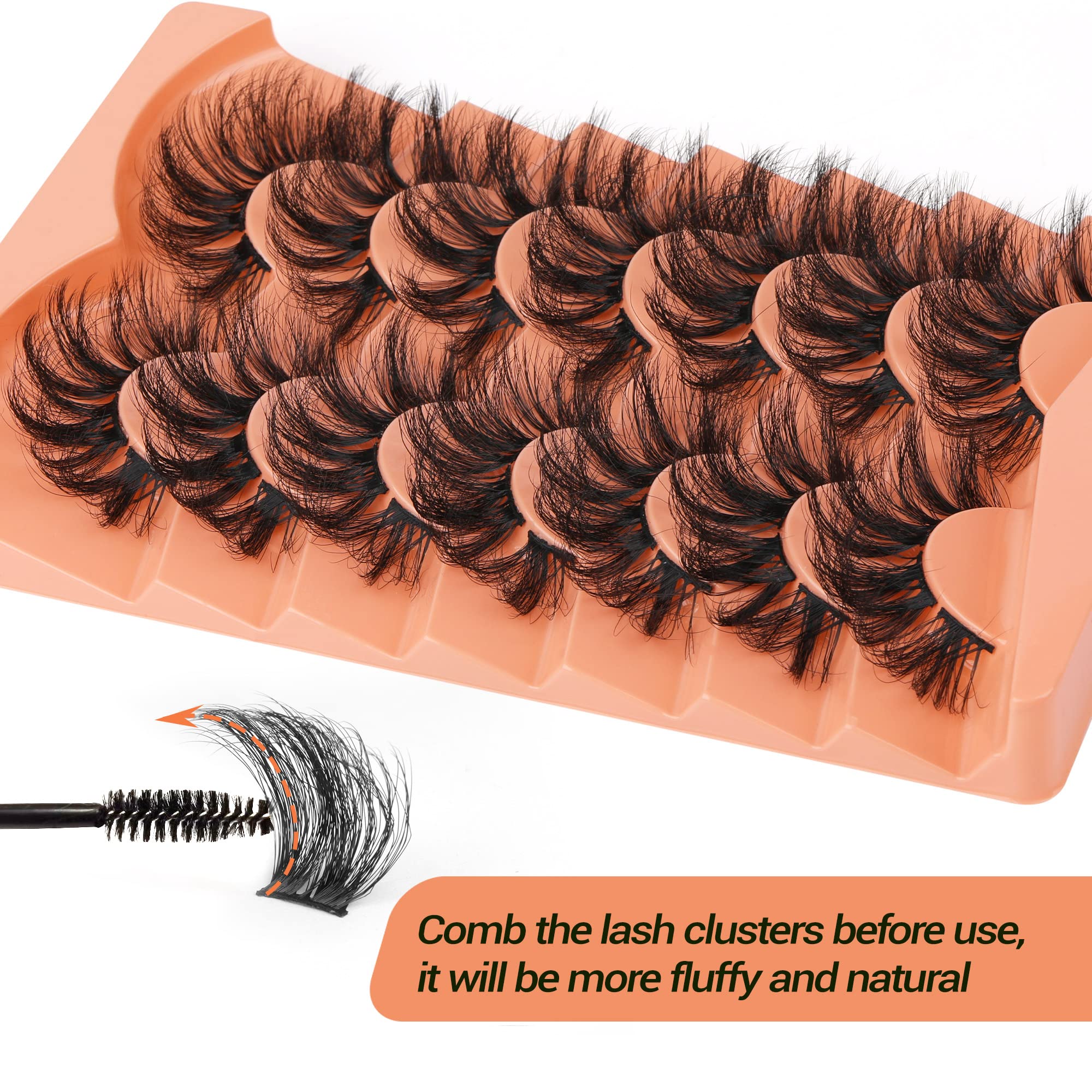 Cluster Lashes False Eyelashes Natural Look Fluffy Wispy Faux Mink Lashes Pack 16-20MM DIY Individual Lashes Cat Eye False Lashes 7 Pairs by Ruairie