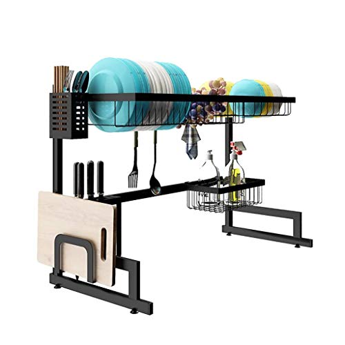 SDGH Dish Rack - Stainless Steel Dish Rack Nonslip Length Adjustable with Chopstick Holder
