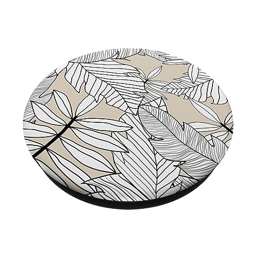 Tan / Sand / Beige Jungle Leaf Botanical Tropical Plant PopSockets Standard PopGrip