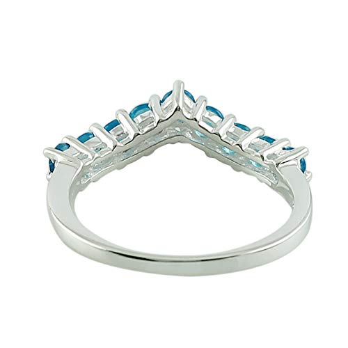Carillon Stunning Neon Apatite Round Shape 2.5MM Natural Earth Mined Gemstone 925 Sterling Silver Ring Wedding Jewelry for Women & Men