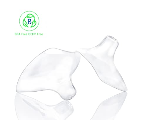 Loveishere Nippleshield Premium Contact Silicone Nipple Shields for Breastfeeding Nursing Difficulties or Flat Inverted Nipples, with Carry Case 2 PC