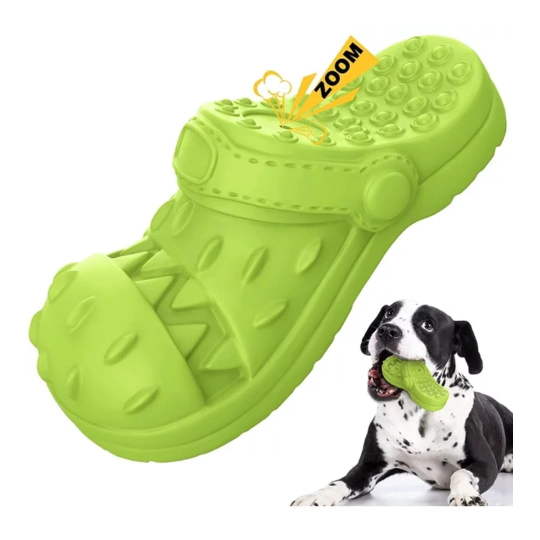 GALAPETGP: Dog Chew Toys. for Aggressive Chewers. Ultra Durable Squeaky Dog Toys. Heavy Duty Chew Toys for Medium & Large Dogs. Includes Free Lint Remover (Green)