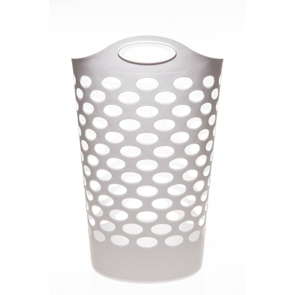 Flexible Round Laundry Hamper, White, 3 Pack