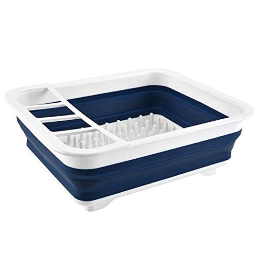 STRAW New Foldable Dish Rack Kitchen Storage Holder Drainer Bowl Tableware Plate Portable Drying Rack Home Shelf Dinnerware Organizer (Color : A)