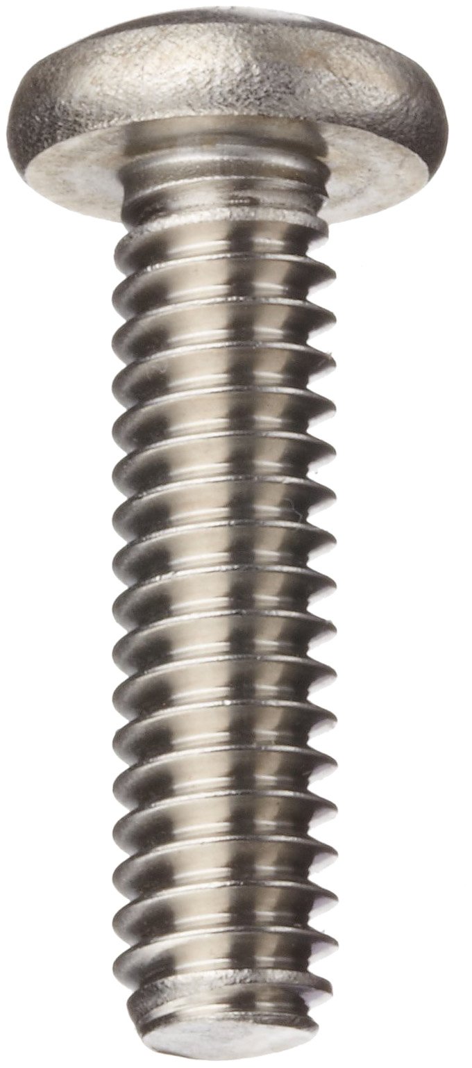 Small Parts 316 Stainless Steel Machine Screw, Plain Finish, Pan Head, Phillips Drive, 1/2" Length, #10-32 Threads (Pack of 25)