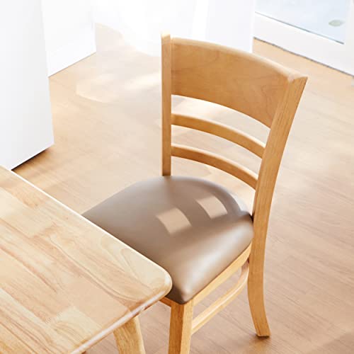 Livinia 5-Piece Dining Table Set, Canberra 47.2" Table (Natural-Oak) Cabin Chair (Natural) Set for Four