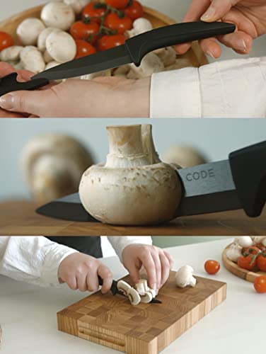 Code Master 4-inch Paring Ceramic Knife With Black Handle and Black Blades Cover and Gift Box Included