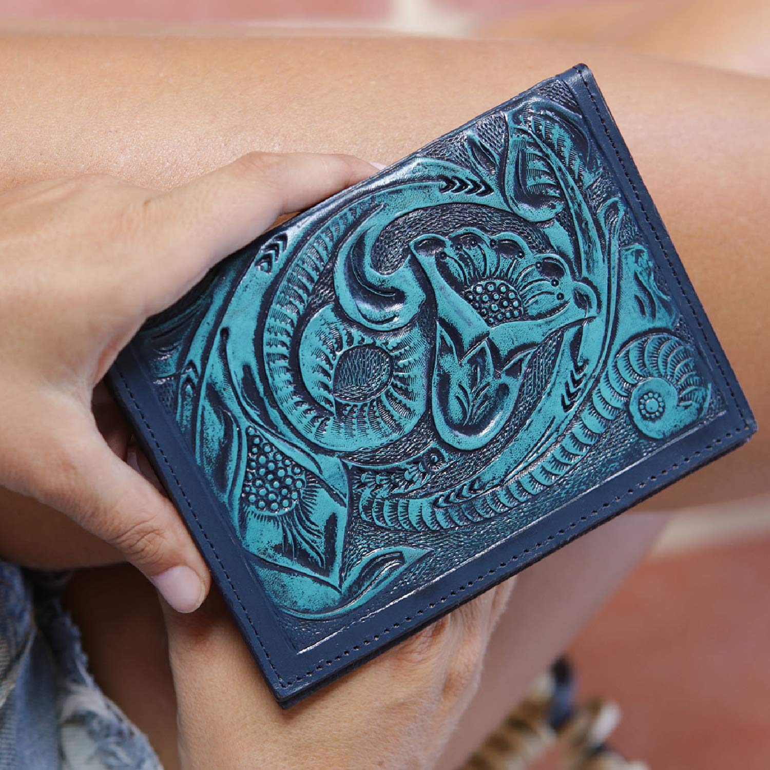 Mauzari Leather Passport Holder for Men and Women β Travel Wallet with Floral and Paisley Designs