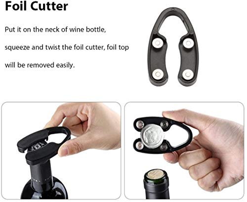 Simple Wine Opener with Foil Cutter, Air Pressure Pump Wine Bottle Opener, Easy Cork Remover Corkscrew, Gifts to Wine Lovers