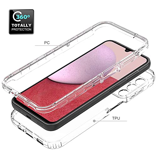 Dzxouui for Samsung A14 5G Case with [2 Pack] Screen Protector, Heavy Duty Shockproof Bumper Full Body Transparent Soft TPU Protection Cover Phone Cases for Samsung Galaxy A14 5G, Clear