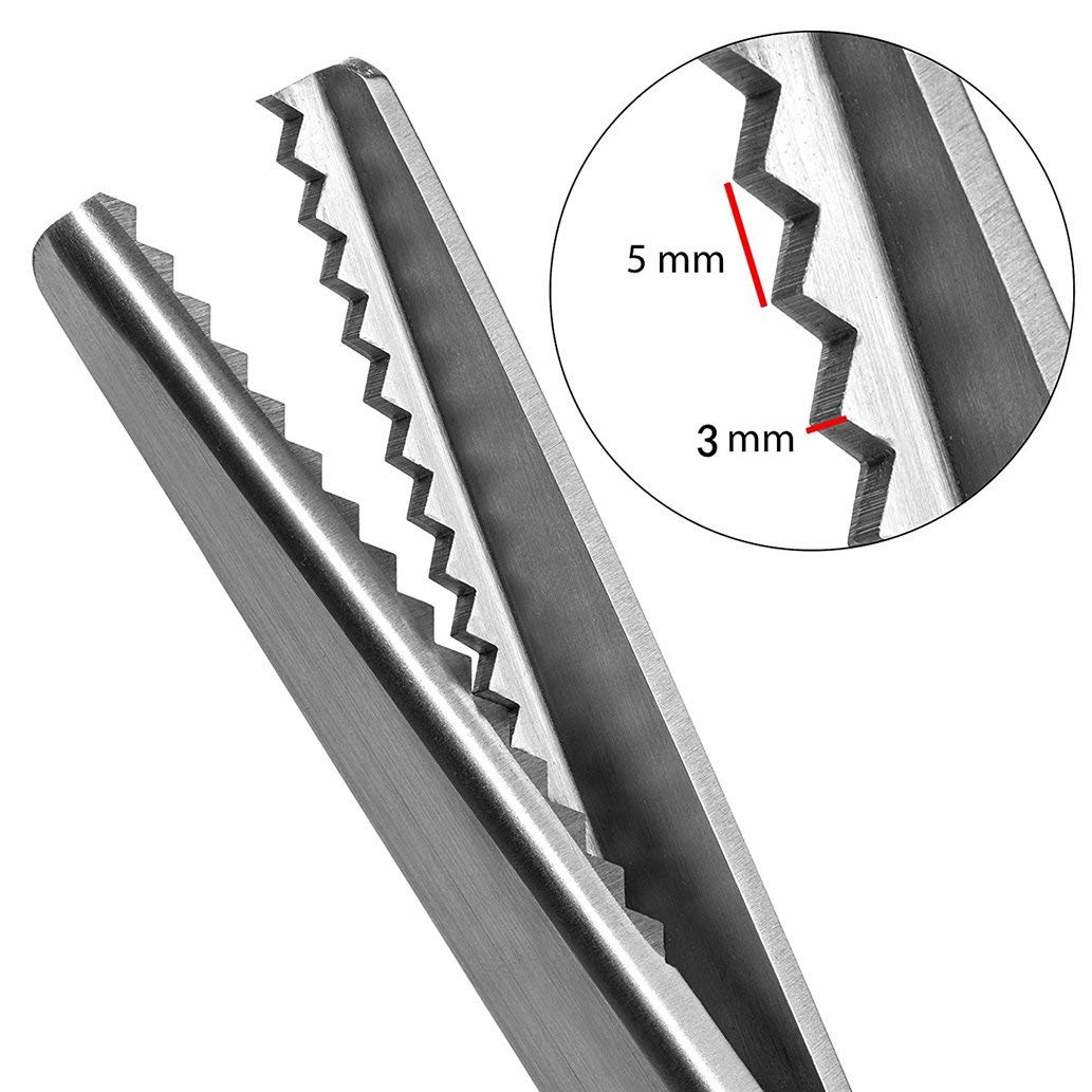 BlueSnail Stainless Steel Pinking Shears Comfort Grip Handled Professional Fabric Crafts Dressmaking Zig Zag Cut Scissors Sewing Scissors (Serrated, Orange)