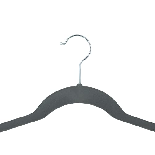Simplify Extra Wide 21β Velvet Coat Hangers | 6 Pack | Slim Design | Heavy Duty | Holds 10 Pounds | Closet Organization | Shirt & Clothes | Grey