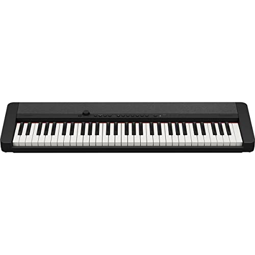 Casio Casiotone CT-S1 61-Key Piano Style Portable Keyboard, Black Bundle with Stand, Studio Monitor Headphones, Sustain Pedal