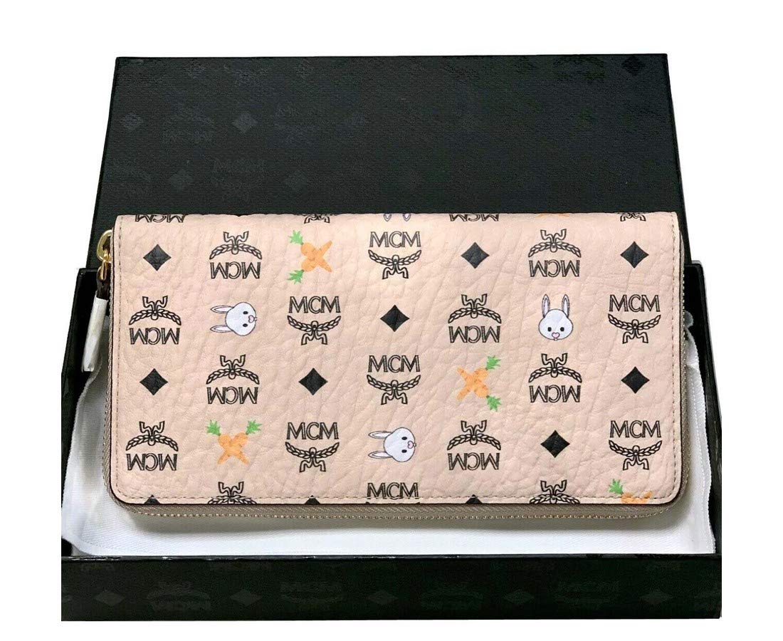 MCM Rabbit Zipped Wallet Large Beige One Size