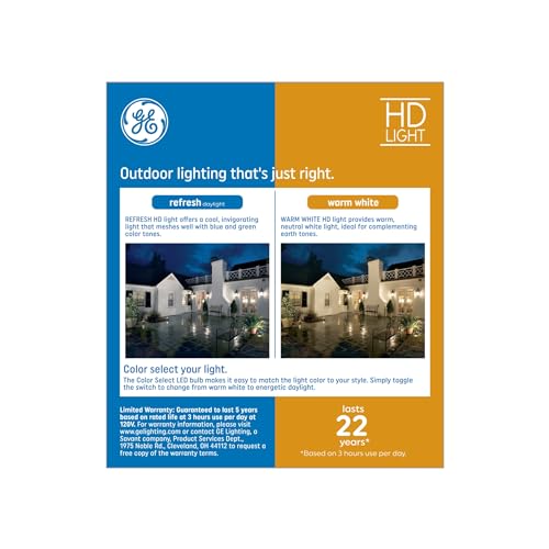 GE Color Select LED Light Bulb, 90 Watt, Refresh Daylight or Warm White, PAR38 Outdoor Floodlight (1 Pack)