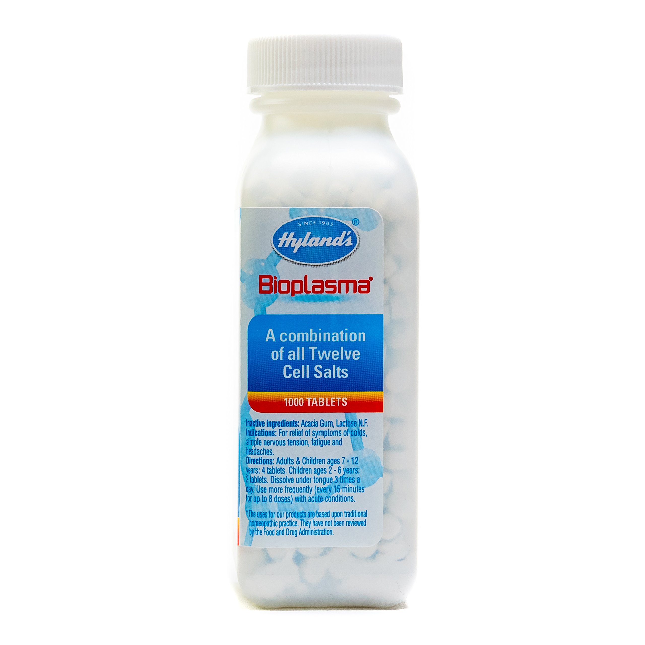 Bioplasma Cell Salts Tablets by Hyland's, Natural Homeopathic Combination of Cell Salts Vital to Cellular Function, 1000 Count