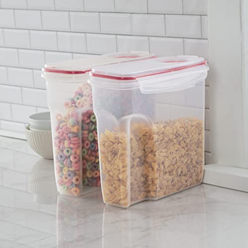 Sterilite 6606 Ultra Seal 24-Cup Dry Food Container, Clear Lid and Base with Red Rocket Accents, 6-Pack