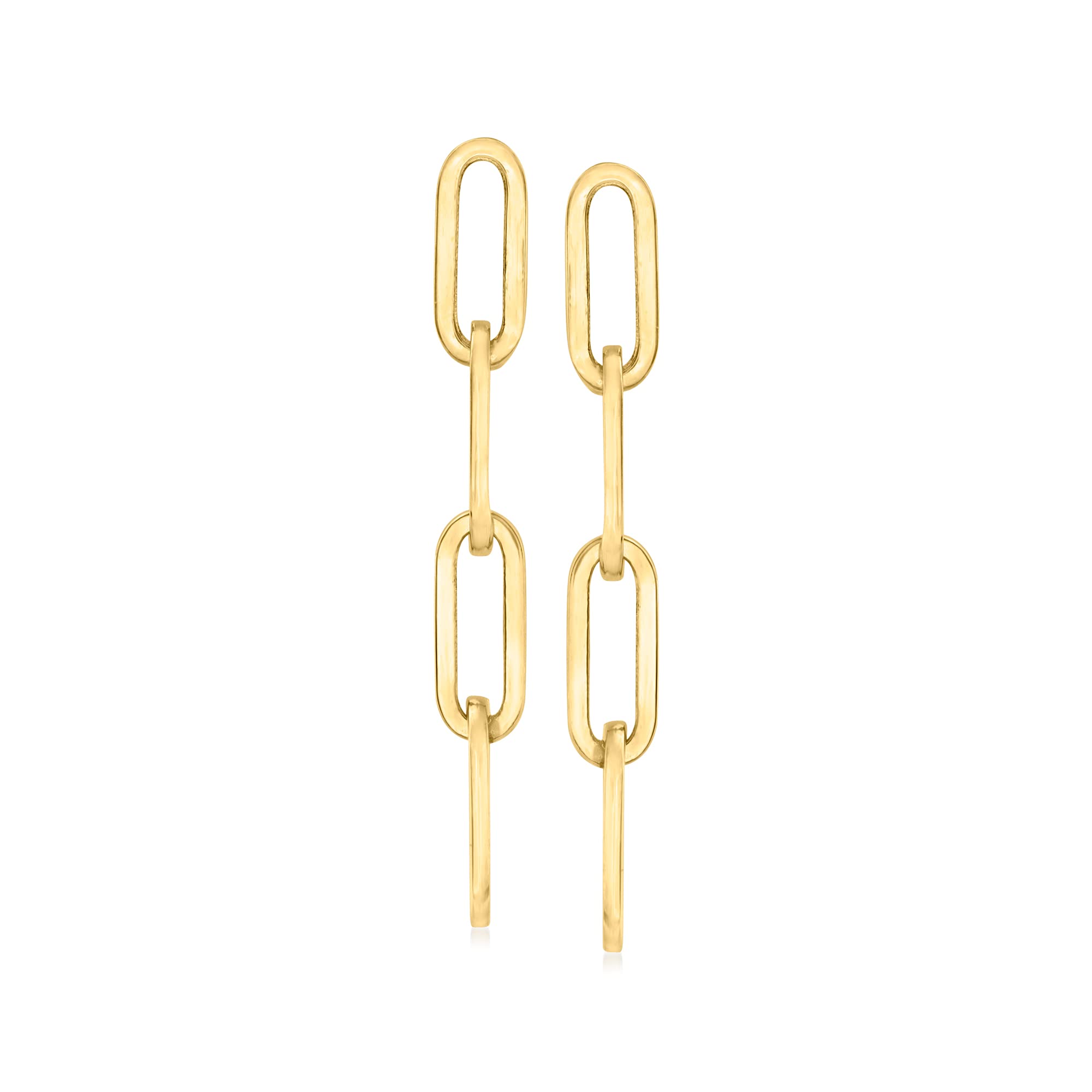 Canaria 10kt Yellow Gold Paper Clip Link Drop Earrings
