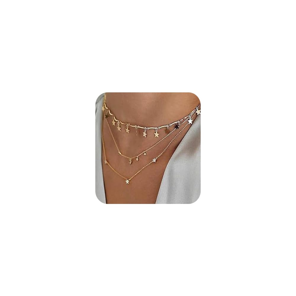 BERYUAN Simple Choker Moon Star Choker Pendant Necklace Trendy Choker Necklace for Women