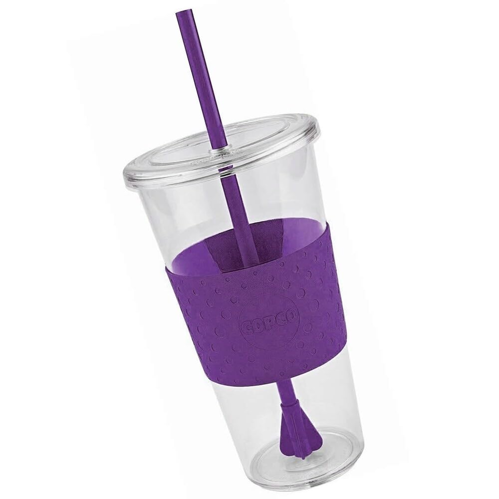 Copco Set of 2 Sierra On The Beach Purple Cold 24 Ounce Tumblers