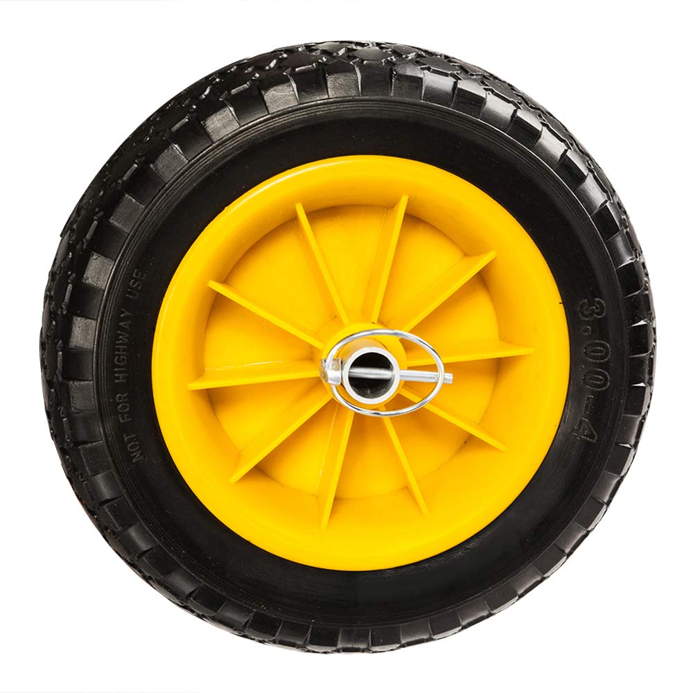 Bonnlo Solid Tires 10" Replacement NO Flat Airless PU Tire Wheels for Kayak Dolly Canoe Carts 2 PCS