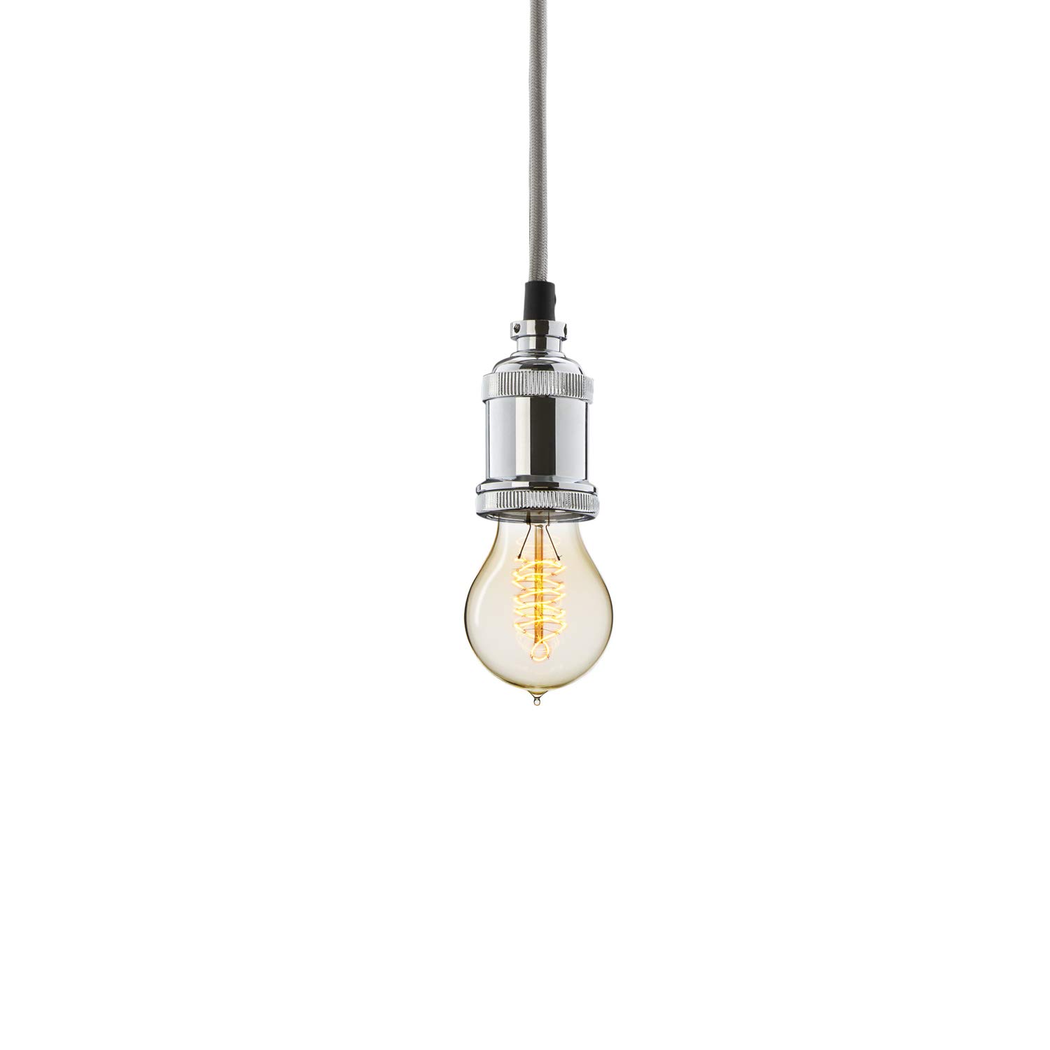 Brooklyn Bulb Co. Edison Round A19 Vintage Bulbs, Fully Dimmable, Warm White, 40W (E26), Spiral Filament, Crown Heights Design - Set of 4