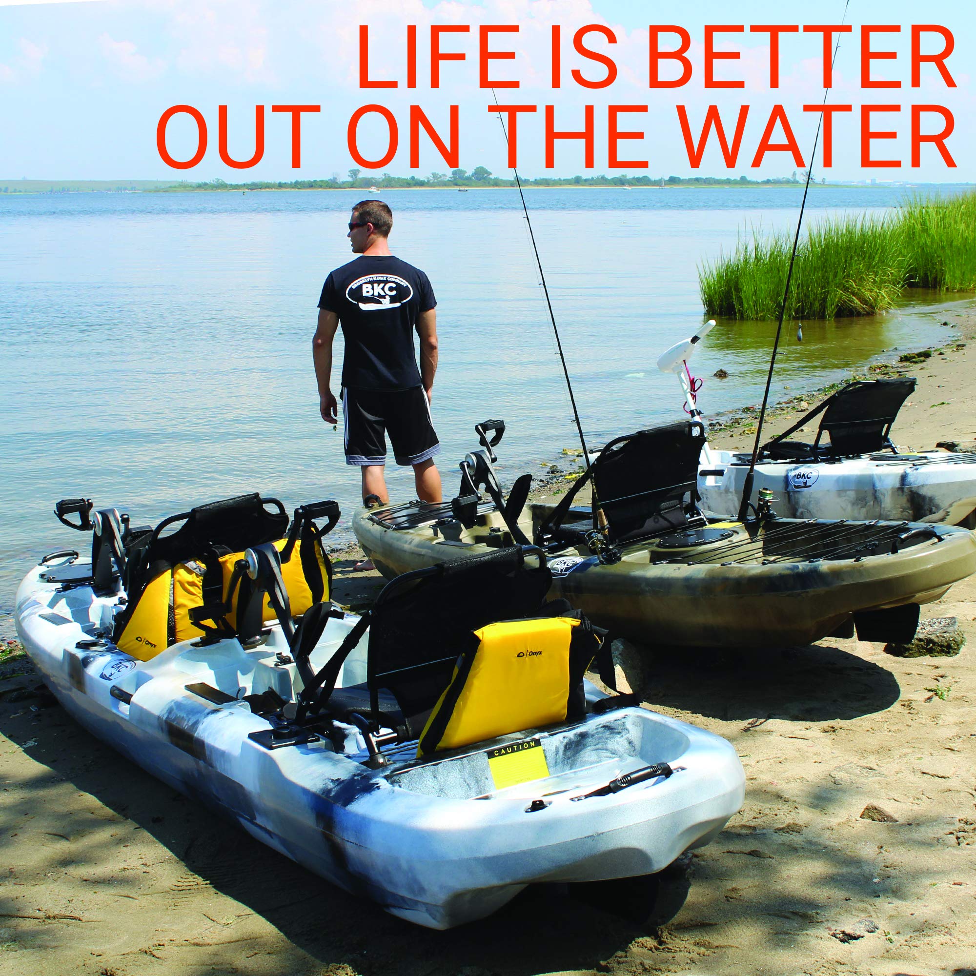 Brooklyn Kayak Company PK14 Kayak with Trolling Motor (Blue)