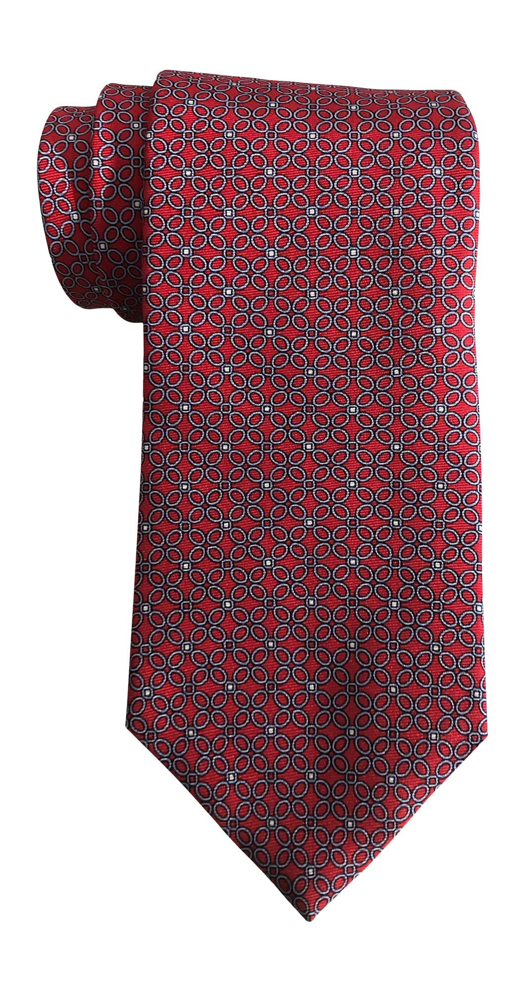 Brooks Brothers Irregular Red Geometric Printed Tie