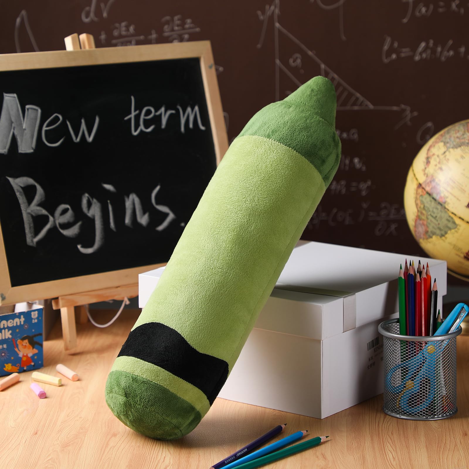 Civaner 17.7 Inch Crayons Pillow Classroom Plush Pillow Large Throw Pillow Teacher Pillow Back to School Crayons Stuffed Cushion Creative Cute Crayon Plush for Reading Room Classroom Birthday Party