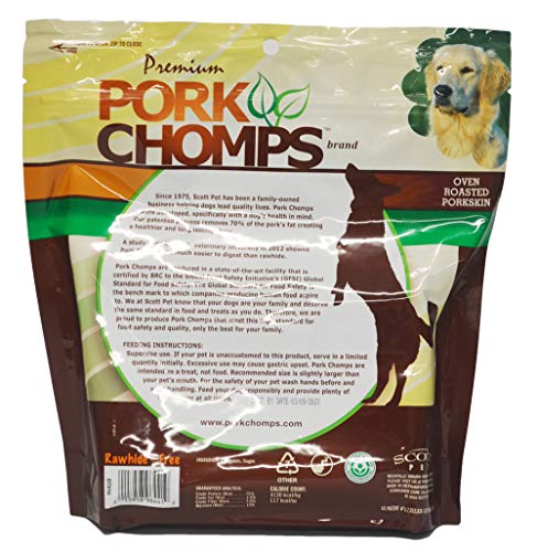 Pork Chomps Roasted Pork Skin Dog Chews, 6-inch Twists, 15 Count