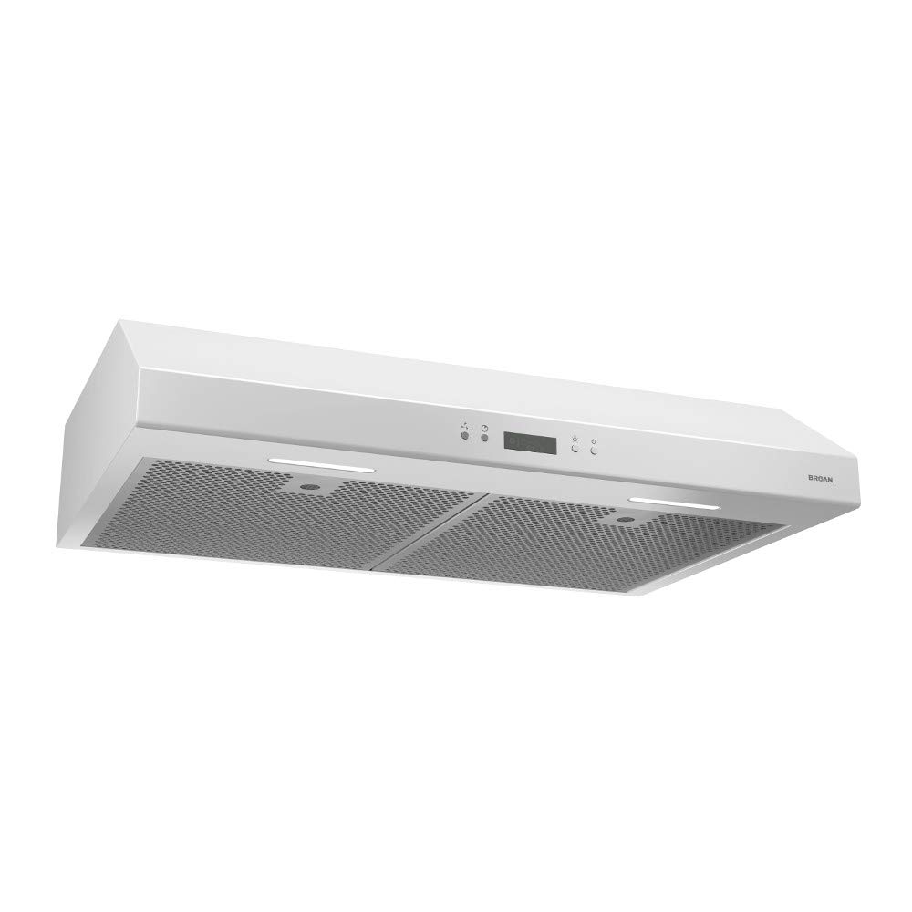 Broan-NuTone BCDJ136WH BCDJ Glacier 36-inch Under-Cabinet 4-Way Convertible Range Hood with 3-Speed Exhaust Fan and Light, White