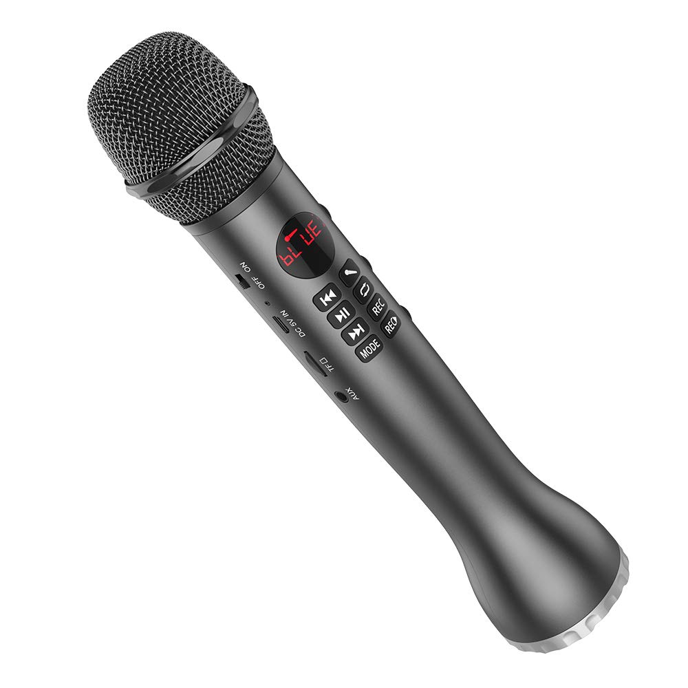 Bluetooth Microphone, JeKaVis J-M01 Protable Wireless Karaoke Microphone Speaker Singing Machine with Marvelous Echo Effect for Birthday/Christmas (Black)