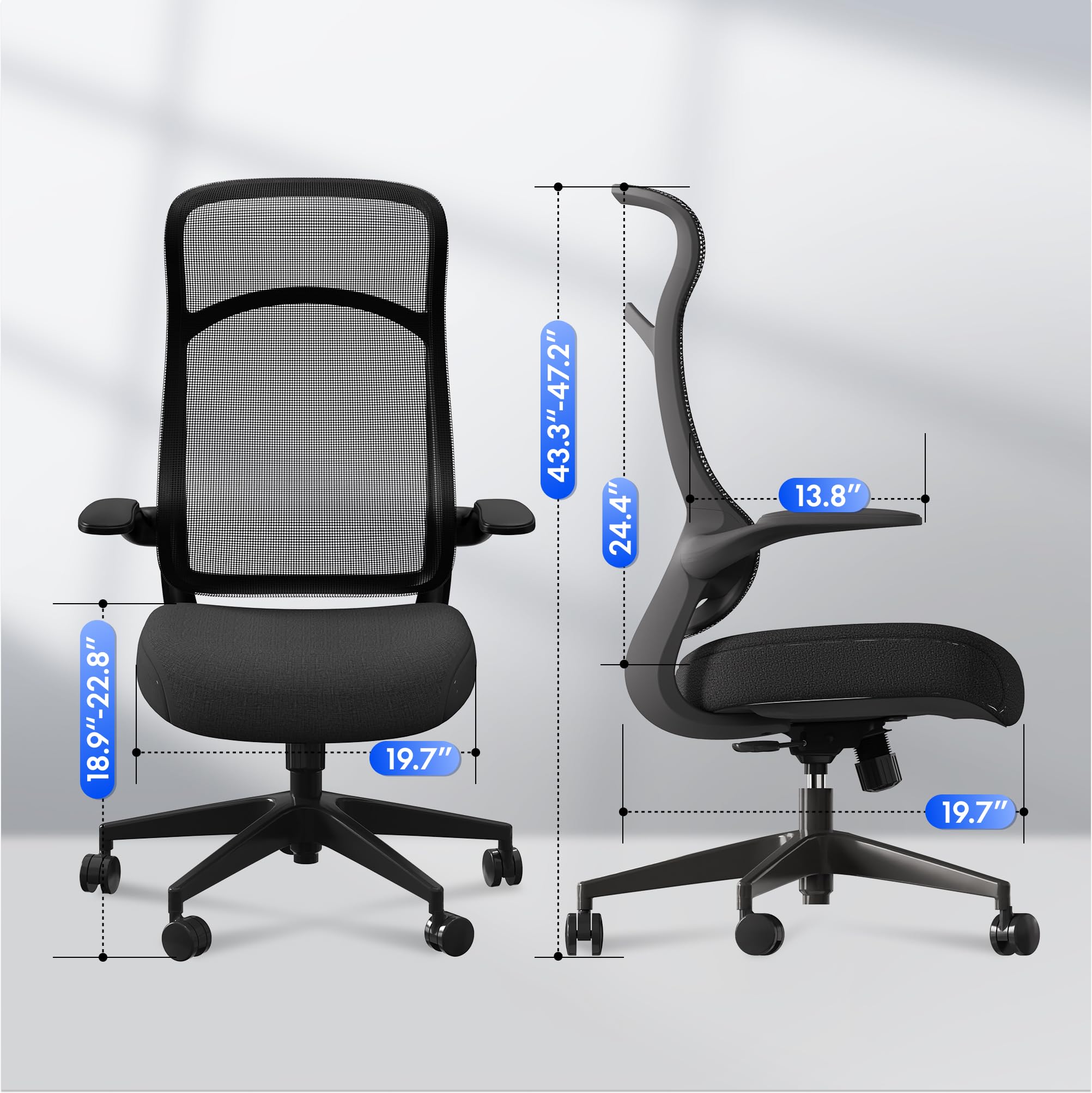 FLEXISPOT Comfy Office Chair for Heavy People, Big and Tall Office Chair, 500LBS Heavy Duty Computer Chair, Executive Home Office Desk Chairs with Wide Thick Seat Adjustable Armrest OC1 Black