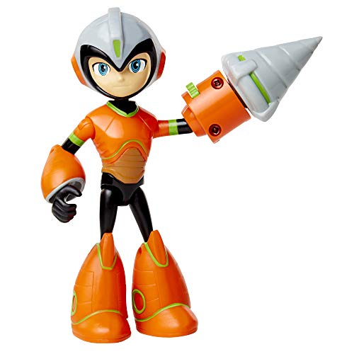 Megaman Fully Charged ā Deluxe Drill Man Schematics Articulated Action Figure with Spinning Drill and Break-Apart Boulder Accessory! Based on the new show!