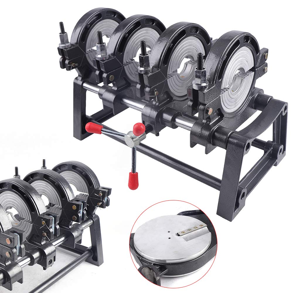 DNYSYSJ Pipe Welder Electric Tube Butt Fusion Welding Machine 4 Clamps Hot Melt Solder for PE PP PB PVDF HDPE PVC 63-160mm 2.48"-6.30"