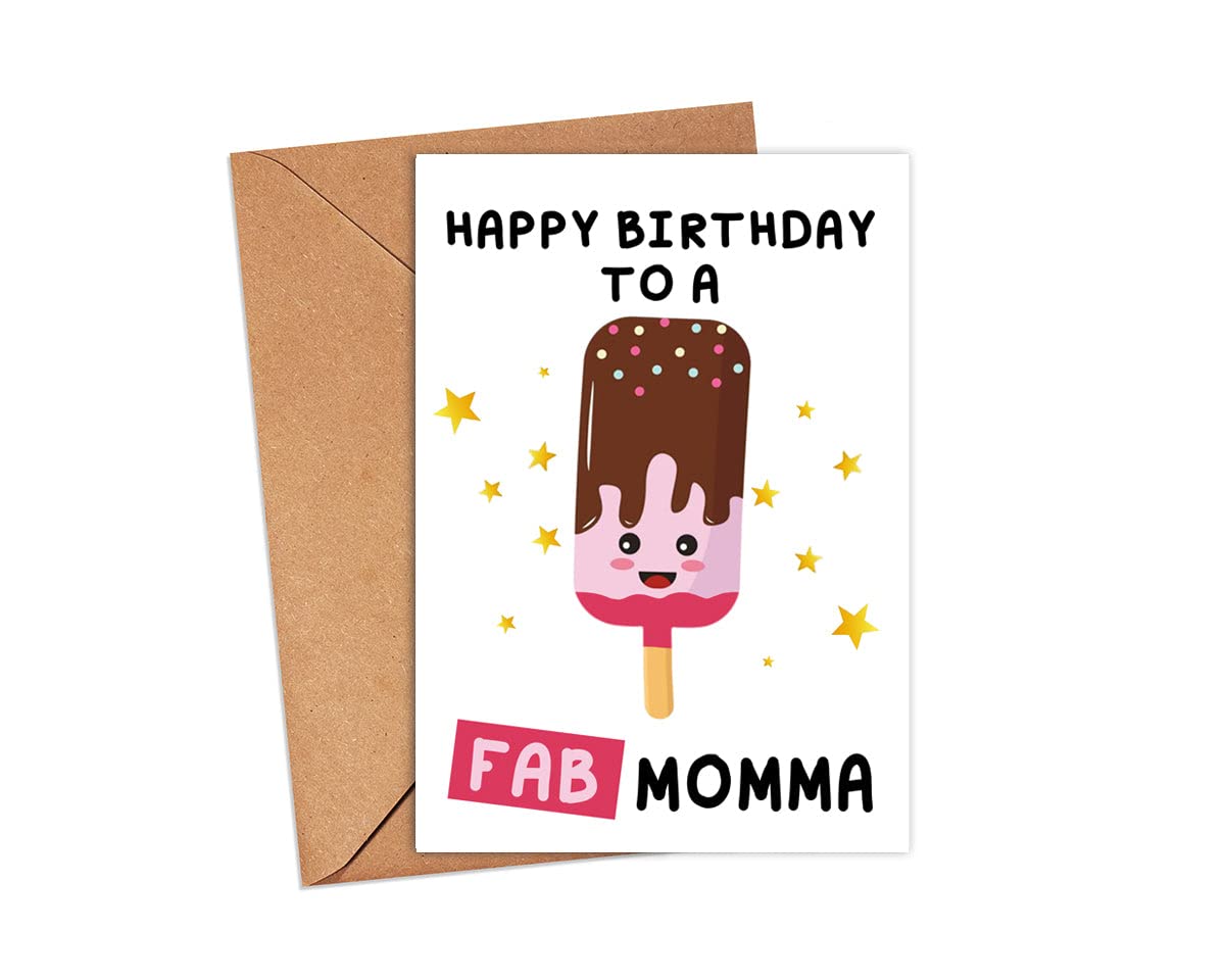 GavinsDesigns Happy Birthday To A Fab Momma Card - Greeting Card - Happy Birthday Card - Fab Birthday Gift For Her - Fab Momma Card - Fab Birthday For Momma Card - Funny Birthday Card