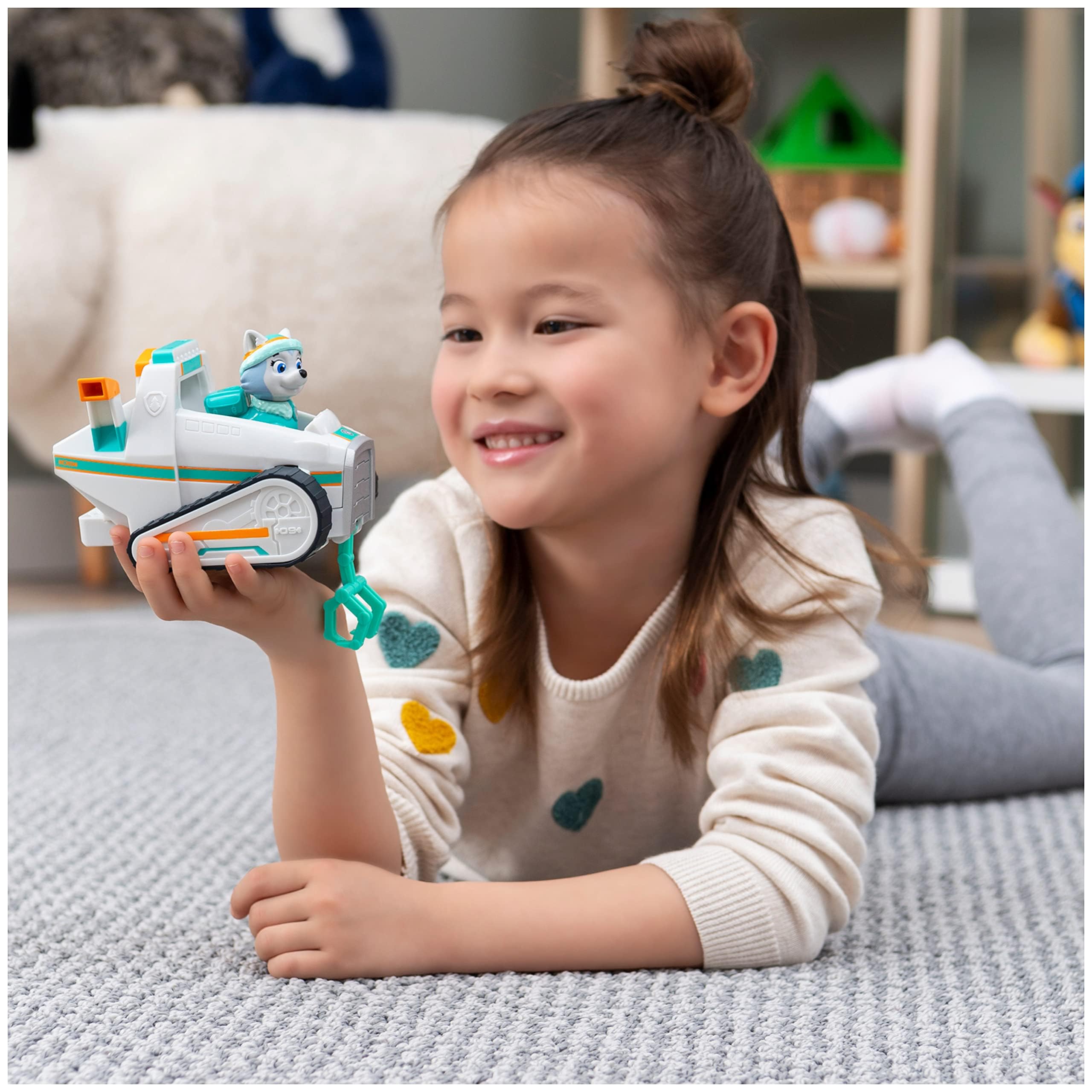 Paw Patrol, Everest’s Snow Plow Vehicle with Collectible Figure, for Kids Aged 3 and Up