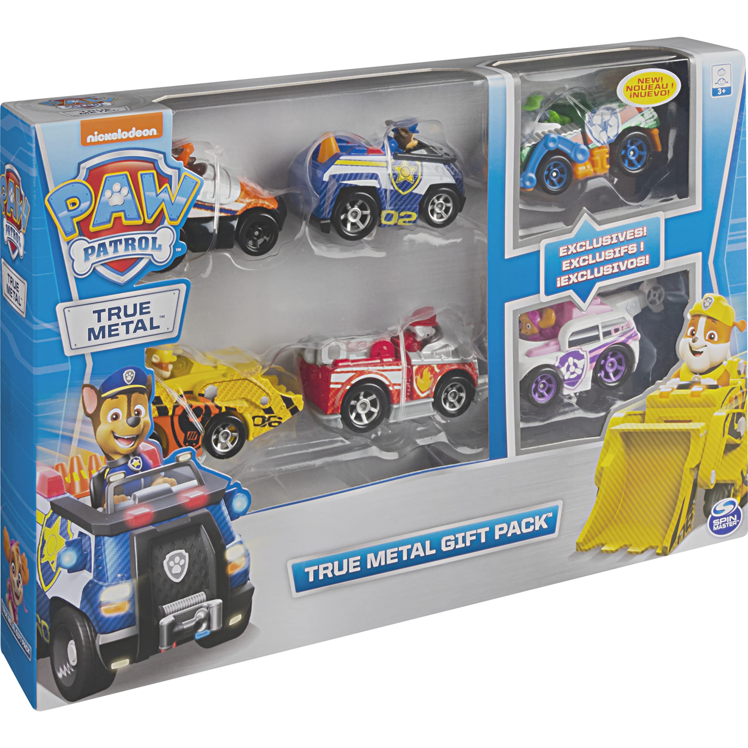 Paw Patrol, True Metal Classic Gift Pack of 6 Collectible Die-Cast Vehicles, 1:55 Scale