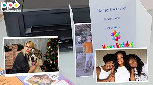 PPD Inkjet Large Matte Photo Quality Printable Greeting Cards LTR 8.5x11 folding to 5.5 x 8.5 53lbs 210gsm 9mil With Envelopes x 50 Sheets (PPD049-50-Env)