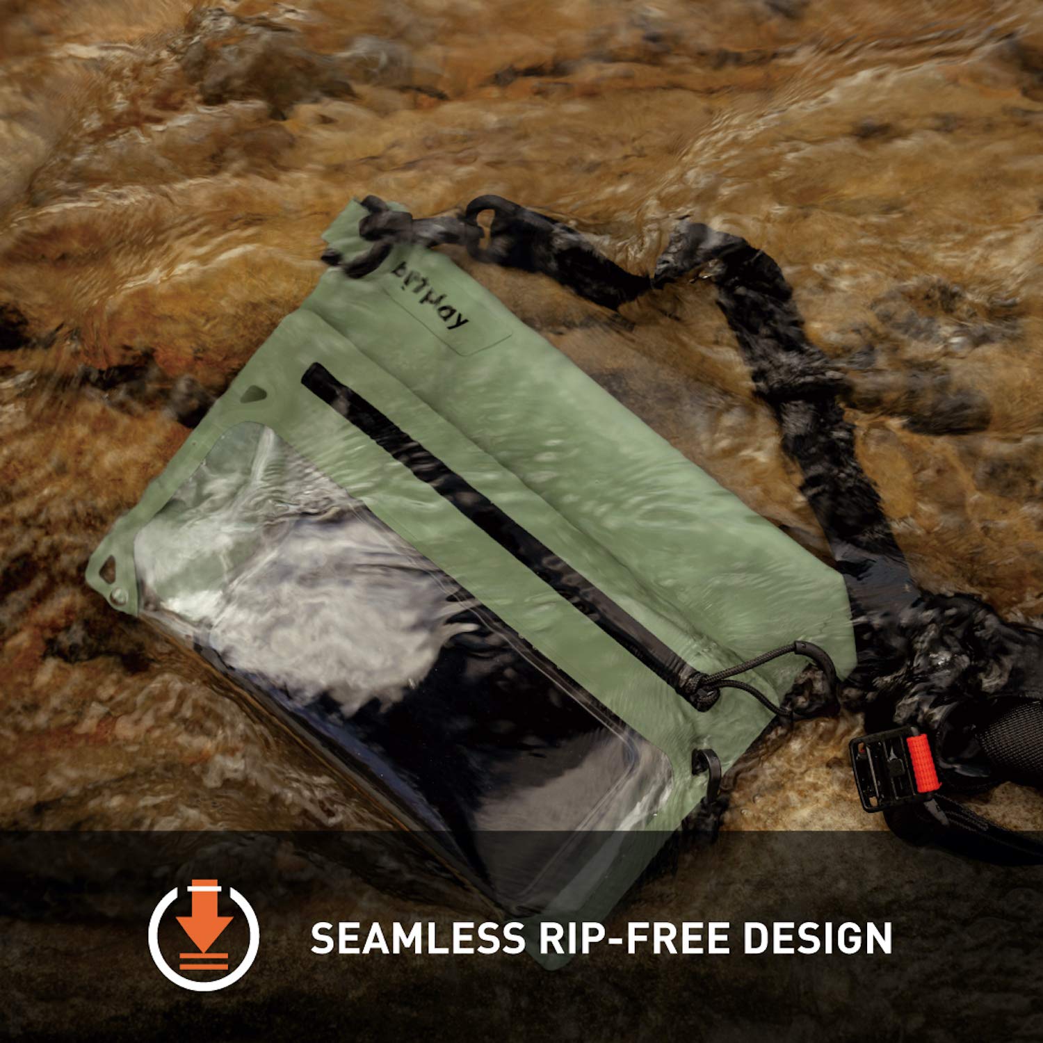 bitplay AquaSeal Waterproof/Snowproof Bag in Dark Black - Dry Bag/Sacoche/Phone Pouch with Adjustable Strap for Phone and Valuables