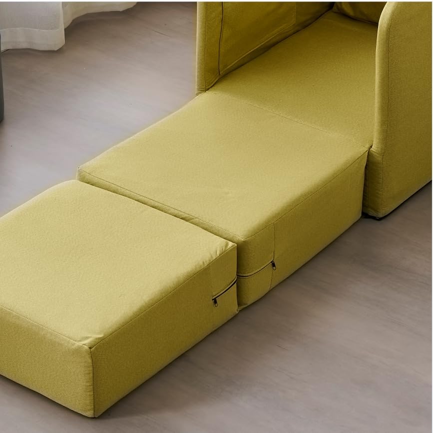 ENGERIO Folding Sofa Bed Floor Mattress 3-in-1 Convertible Sofa to Lounger Convertible Folding Sofa Bed - Sleeper Chair with Pillow for Living Room/Dorm/Guest Use/Home Office/Apartment, Single Size