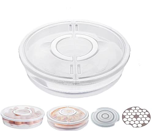 Ternual Multipurpose Pie Carrier with Lid and Handle Egg Container Holds Pies 30 Eggs 12/3.5 Inches Suitable for Cheese Cake, Corn Pie, Fruit White Clear Visible